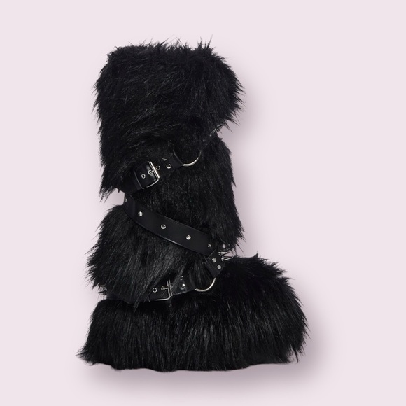 Dolls Kill | Shoes | New Dolls Kill Widow Faux Fur Spiked Vegan Leather ...